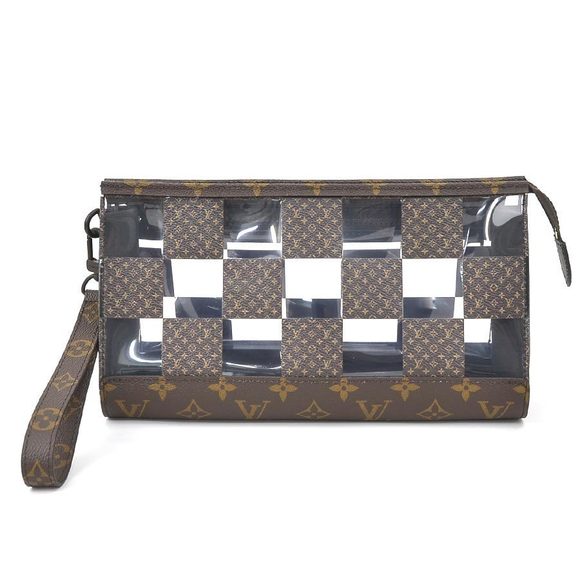Louis Vuitton | Bags | Louis Vuitton Chess Stand Pouch Clutch Bag Brown ...